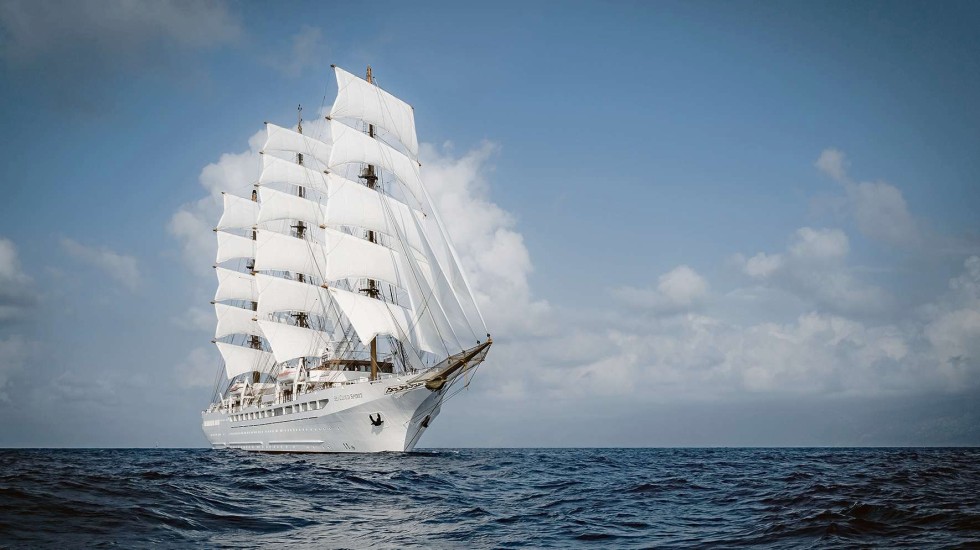 Ein Kreuzfahrtschiff unter Segeln: Mit dem Passat übern Atlantik